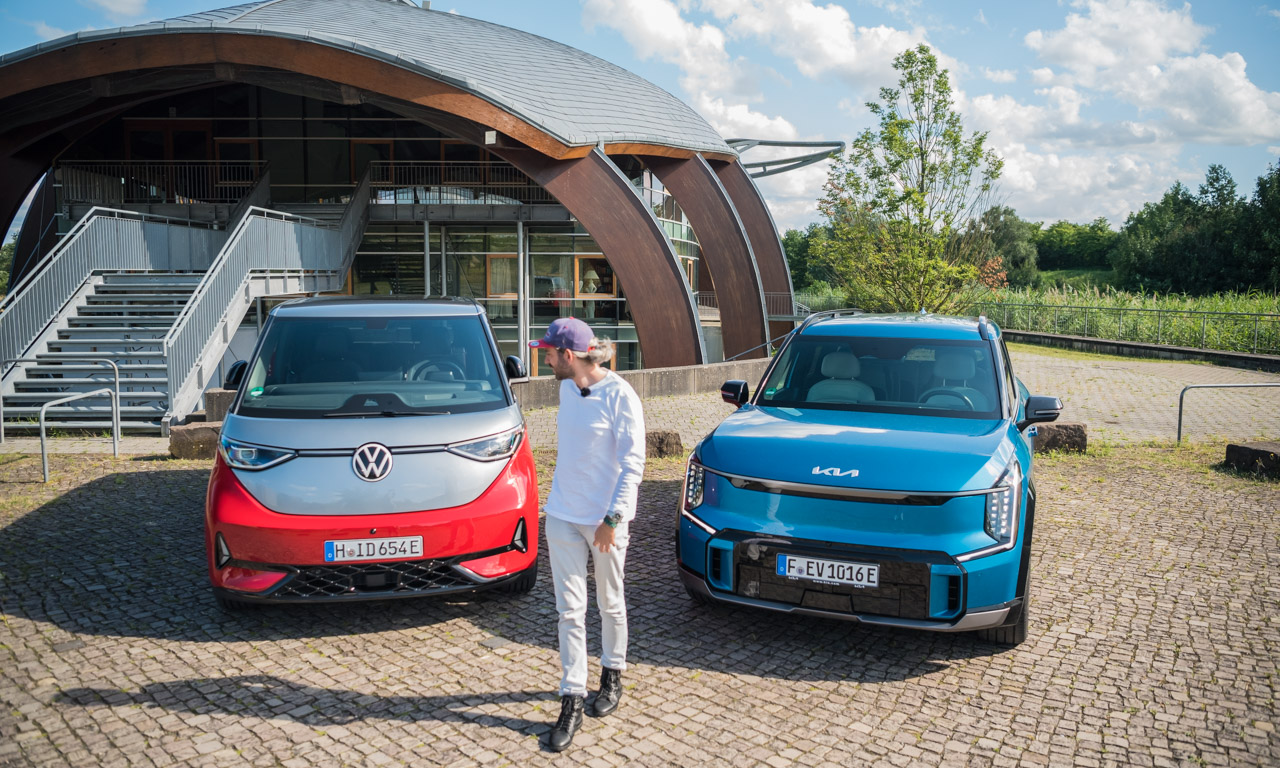 VW ID. Buzz GTX LWB vs. Kia EV9 GT-Line: Viele Parallelen, wenige ...